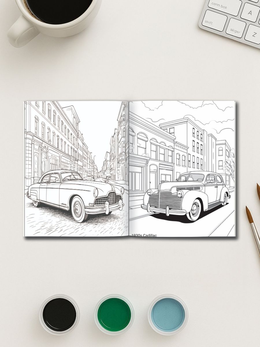 Classic Cruisers – 115 Vintage Car Coloring Pages - Printable Coloring ...