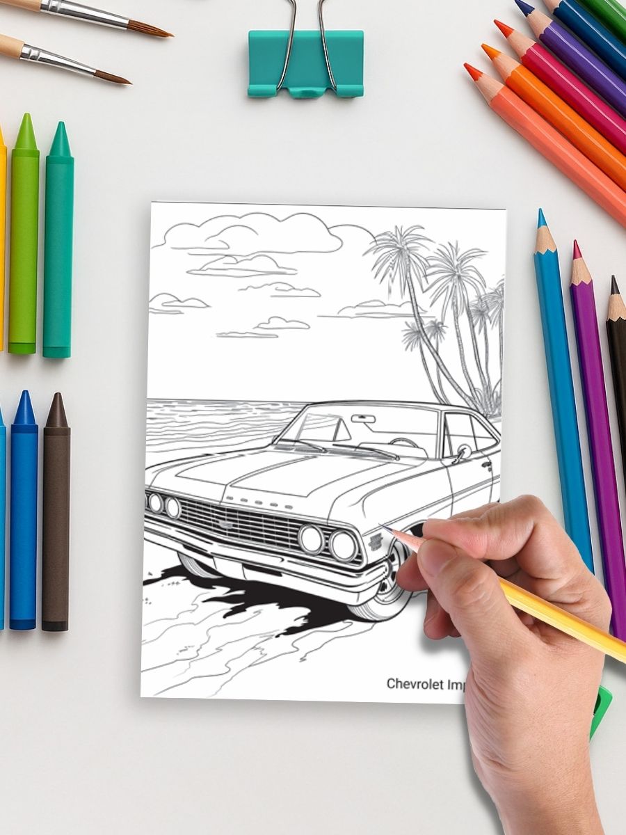 Classic Cruisers – 115 Vintage Car Coloring Pages - Printable Coloring ...